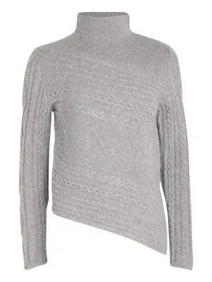 Staud Wool-Blend Rollneck Sweater Grey