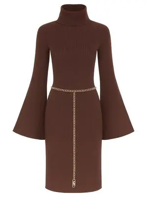 Michael Kors Knitted Mini Dress - Brown