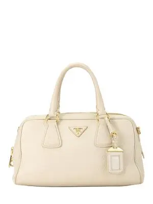 Prada Vitello Daino Boston Bag - Beige