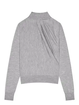 Givenchy Draped Merino Wool Sweater - Light Grey