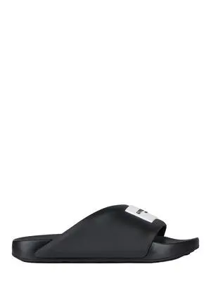 Givenchy Label Flat Mules In Rubber - Black