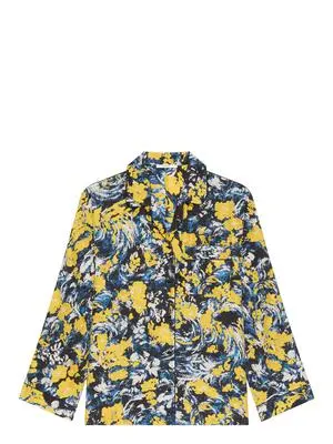 Givenchy Floral-print Viscose Pyjama Shirt - Blue/yellow