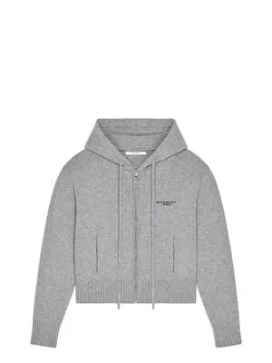 Givenchy Zipped Wool And Cashmere Hoodie - Light Grey