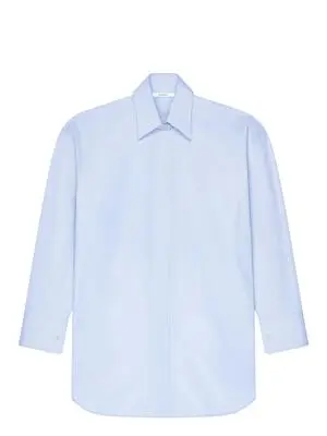Givenchy Asymmetric Poplin Shirt - Baby Blue