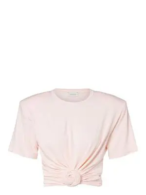 Magda Butrym Floral-appliqué Cropped T-shirt - Pink