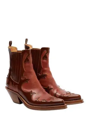 Gabriela Hearst Cassidy Leather Cowboy Boots - Brown