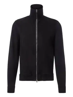 TOM FORD Suede And Wool-blend Zip-up Sweater - Black