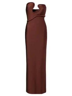 ADRIANA DEGREAS Asymmetric Gown - Brown