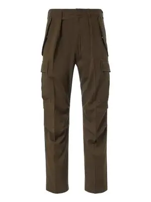 TOM FORD Wool, Cashmere, And Silk Cargo Trousers - Green