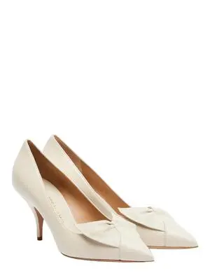 FERRAGAMO Gwen 70 Leather Pumps - White