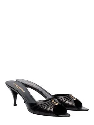 Saint Laurent Babylone 60 Leather Mules - Black