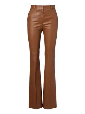 JOSEPH Tafira High-rise Flared Leather Trousers - Brown