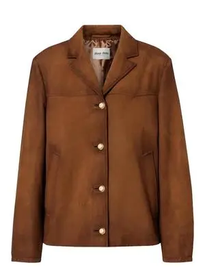 Miu Miu Suede Jacket - Brown