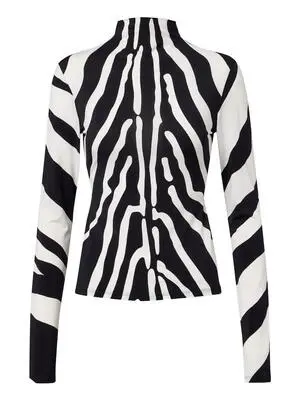 FERRAGAMO Zebra-print Top - Black