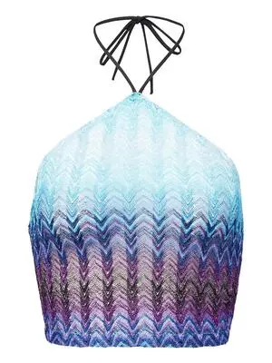Missoni Halterneck Crop Top - Blue