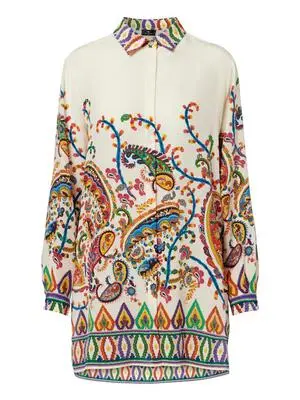 Etro Paisley Printed Silk Shirt - White