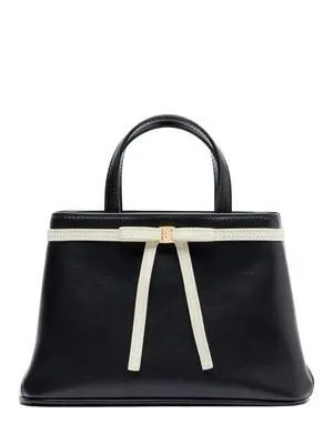 FERRAGAMO Bow Mini Leather Top-handle Bag - Black
