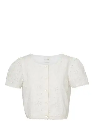 Posse Salma Embroidered Cotton Top - White