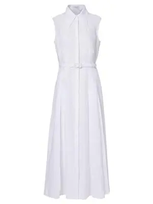 Gabriela Hearst Durand Belted Linen Shirt Dress - White