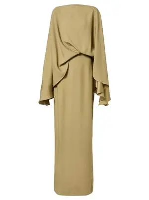 TALLER MARMO Eolia Draped Crêpe Cady Gown - Green