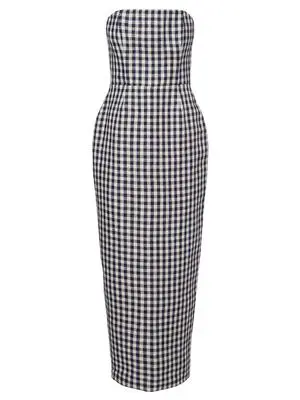 Posse Romeo Gingham Strapless Maxi Dress - Blue