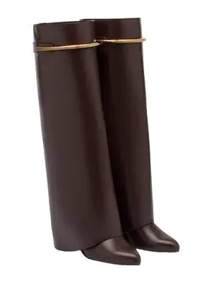 Givenchy Shark 95 Leather Knee-high Boots - Brown