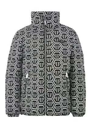 Philipp Plein Monogram Puffer Jacket - Black