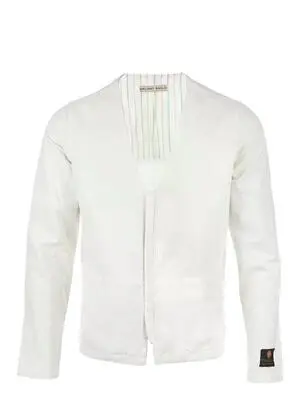 EMILIANO RINALDI Cotton V-neck Jacket - White
