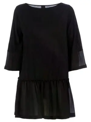 Twisty Parallel Universe Flared Dress - Black