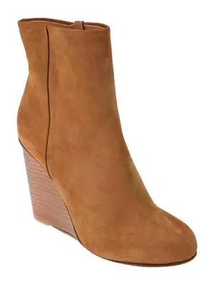 MAISON MARGIELA Suede Wedge Ankle Boots - Camel
