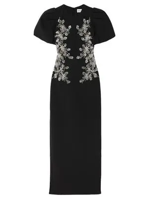 Rebecca Vallance Zephyr Embellished Crepe Gown - Black