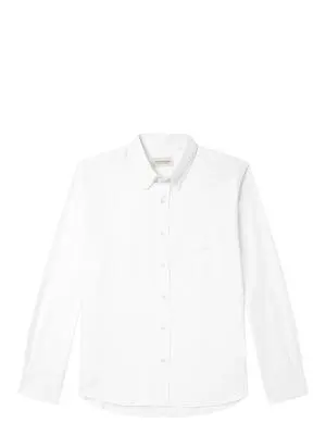 Officine Générale Button-down Collar Cotton Oxford Shirt - White