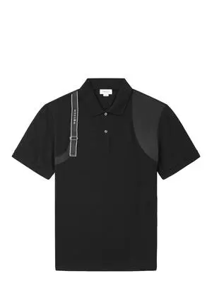 Alexander McQueen Harness-detailed Cotton-piqué Polo Shirt - Black