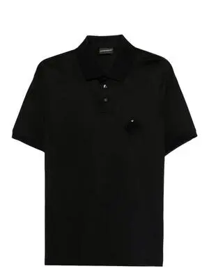 Emporio Armani Logo-patch Polo Shirt - Black