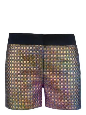 Giles Checked Shorts - Metallic