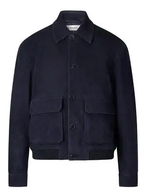 FRAME Suede Blouson Jacket - Blue