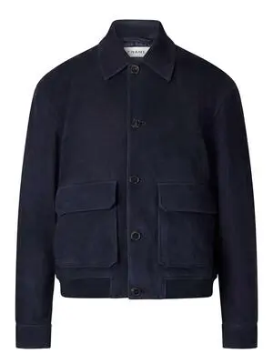 FRAME Suede Blouson Jacket Navy