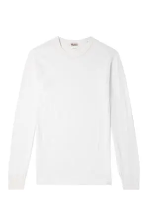 Visvim Sublig Thermal Cotton And Cashmere-blend T-shirt - White