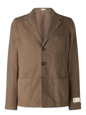Massimo Alba Baglietto Cotton And Linen-blend Blazer - Brown