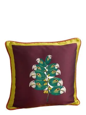 La DoubleJ Beto Val Tasseled Cushion - Burgundy