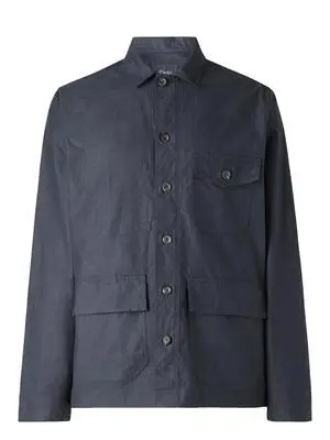DRAKE'S Cotton Overshirt - Blue