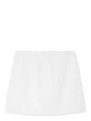 Posse Salma Broderie Anglaise Cotton Mini Skirt - White