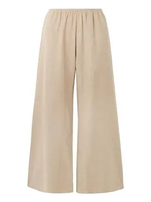 LA LIGNE Colby Wide-leg Cotton-flannel Pants - Brown
