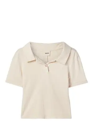 Khaite Jasna Jersey Polo Shirt - Cream