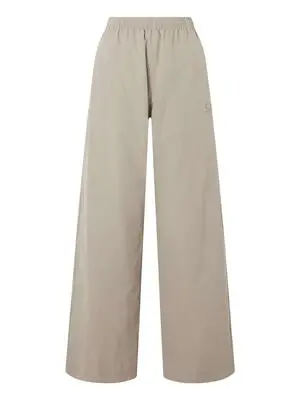 Balenciaga Embroidered Shell Track Pants Beige