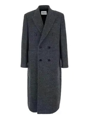 TONYWACK Double-breasted Wool-blend Coat - Grey