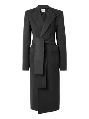 Khaite Jelson Belted Wool-felt Coat - Gray