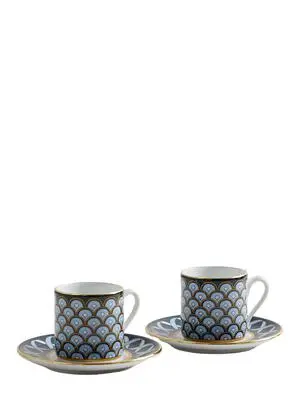 La DoubleJ Impero Espresso Cups And Saucers Set - Blue
