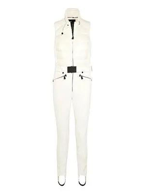Moncler Belted Quilted Ski Suit - White