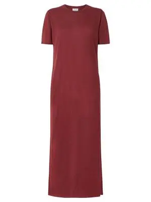 Saint Laurent Wool Maxi T-shirt Dress - Red